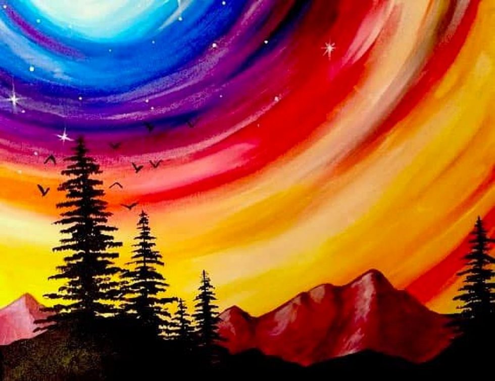 Peaceful Sunset, a LIVE PAINT & SIP EVENT with Lisa | Stir Up The Paint